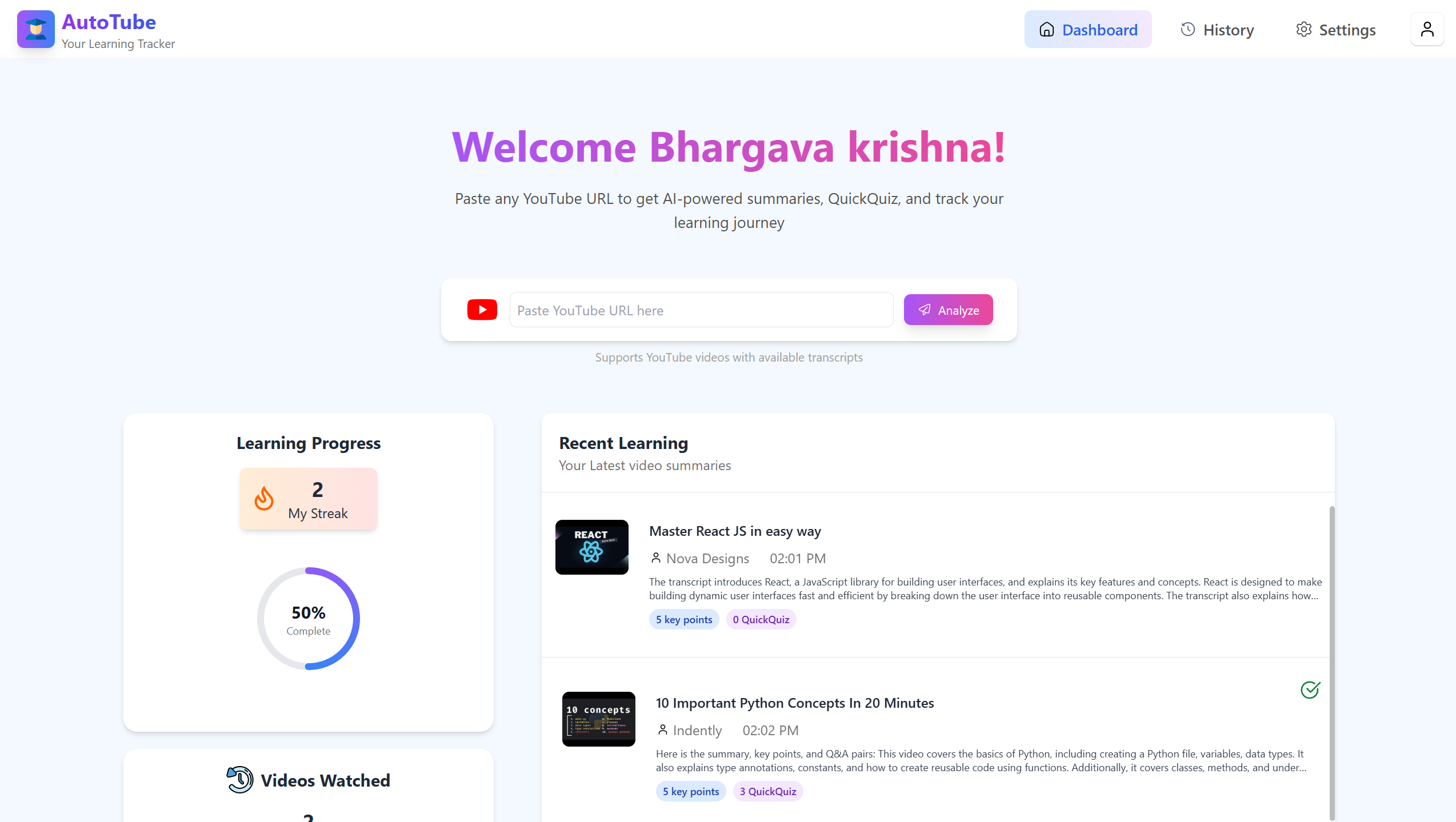 GitHub - AdapalaBhargavaKrishna/AutoTube: AutoTube transforms YouTube videos into structured ...